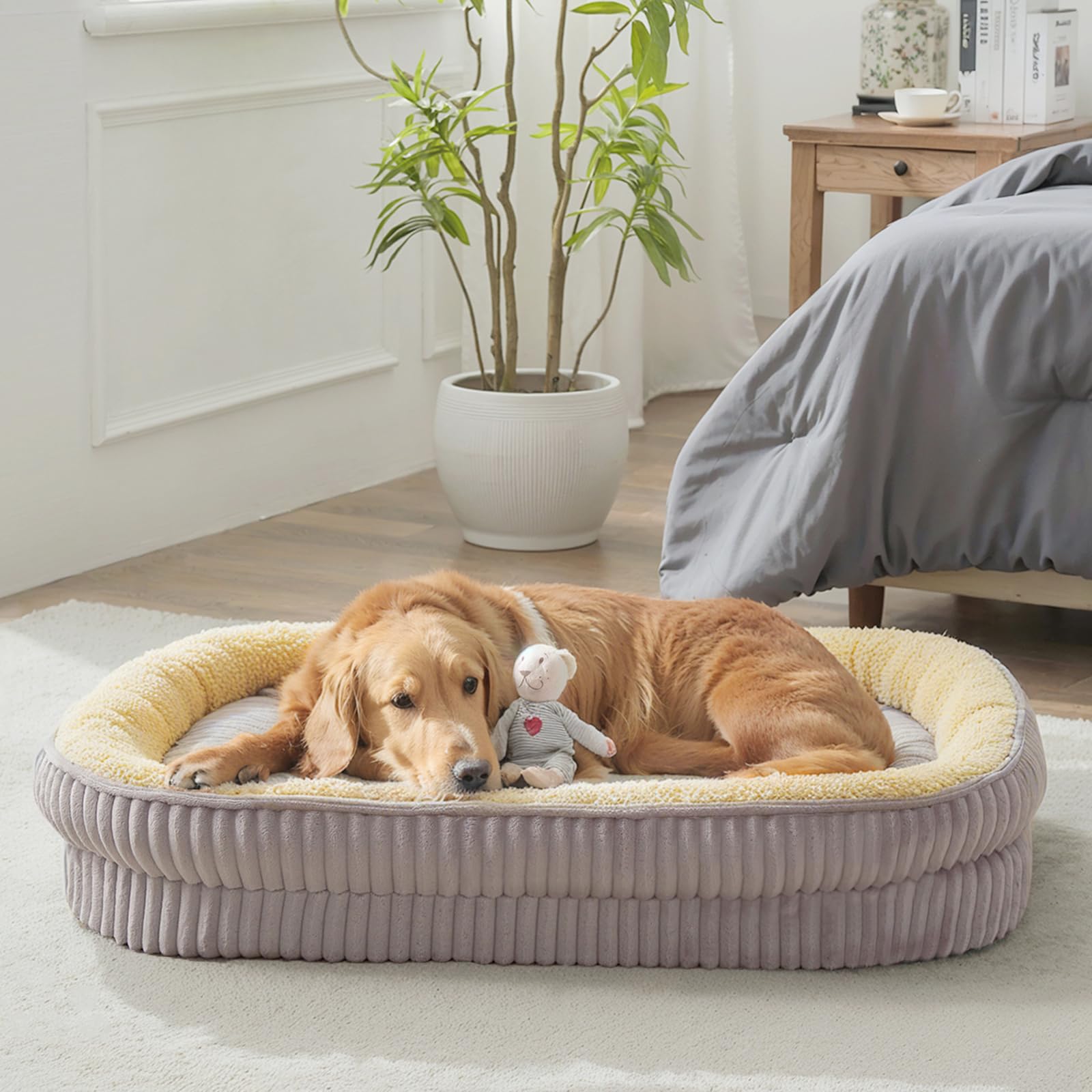 DEBANG HOME Orthopedic Dog Bed for Large Dogs Breeds, High Density Egg ...