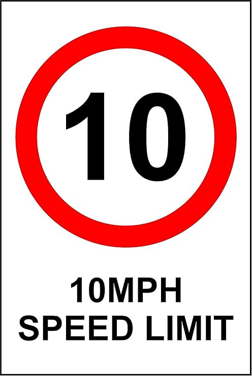 10 mph Speed limit sign - 3mm Aluminium sign 400mm x 300mm: Amazon.co ...