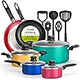 Vremi 15 Piece Nonstick Cookware Set - Durable Aluminum Pots and Pans ...