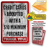 Amazon.com : Minimum Purchase for Credit Card Required Signage ($10 ...