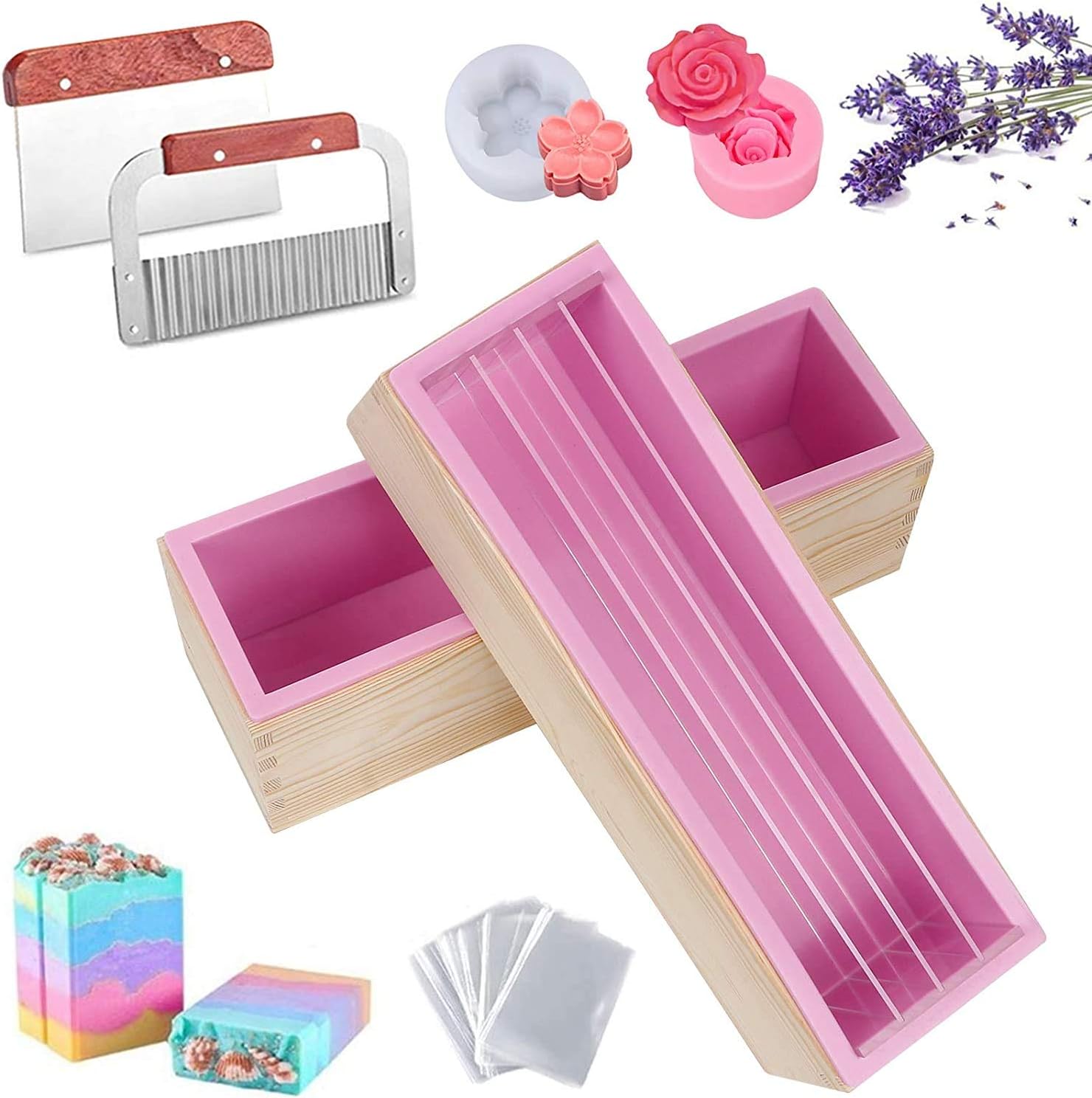 RAIN QUEEN DIY Seifen Silikonform Set Praktische Verstellbar Holz ...