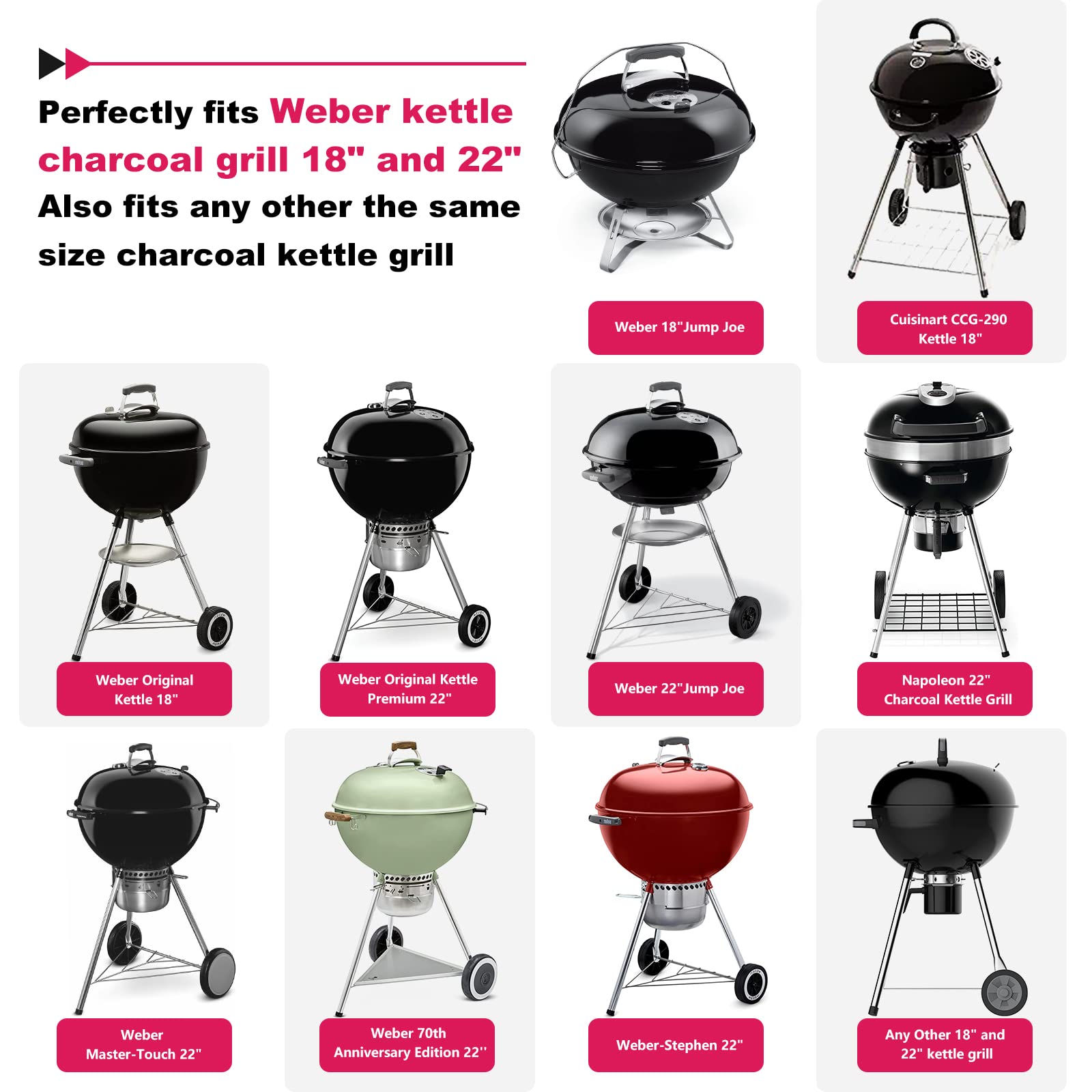 Mua Grill Table for Weber 22" &18" Original Kettle, for Weber Grill ...