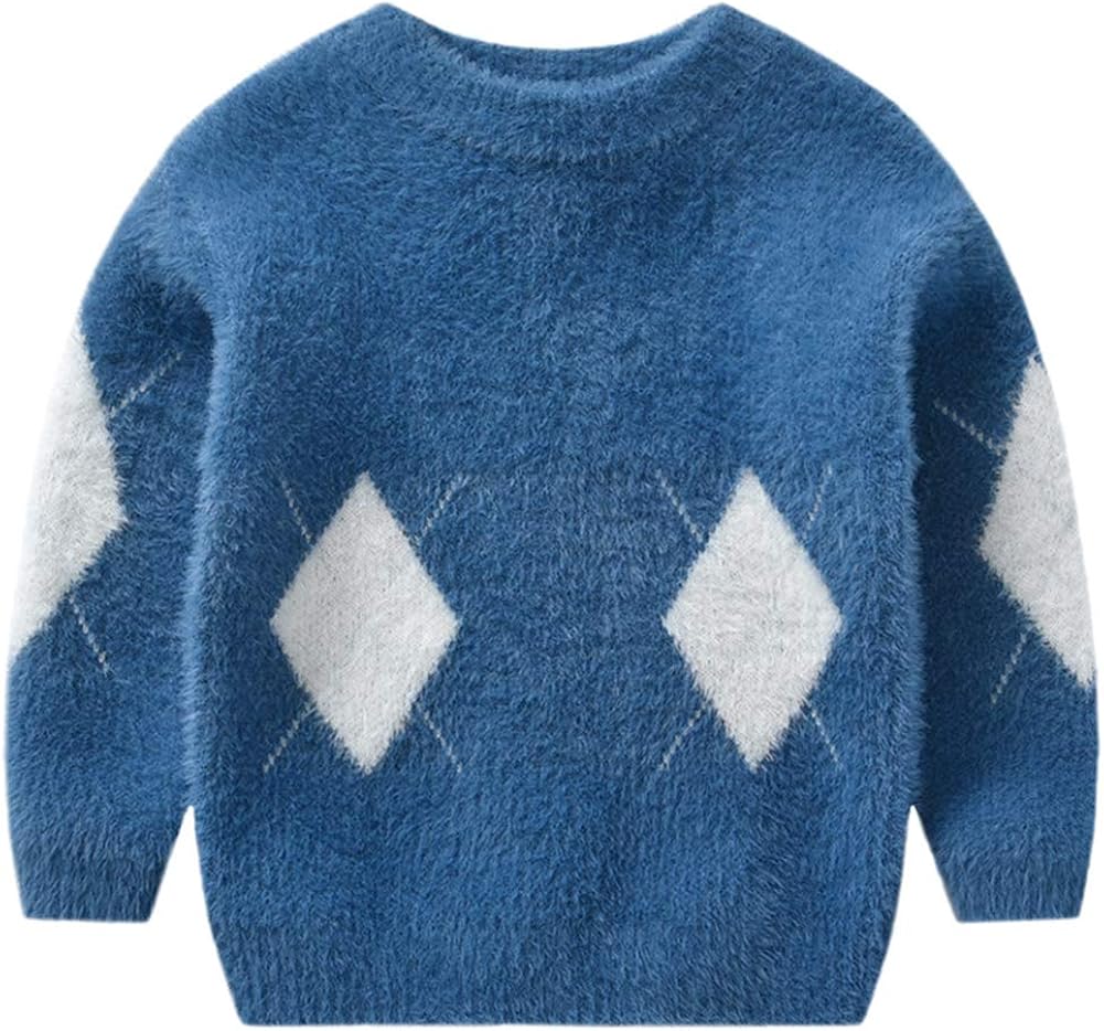 Strickpullover Kinder Jungen Rundhals Gestrickter Pullover Langarm ...