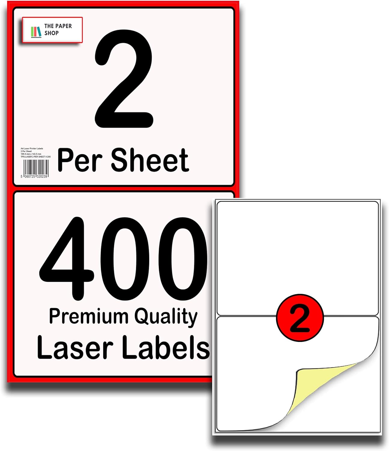 [400 Labels] Self Adhesive White Sticky Printer Labels for A4 Printer 2 ...