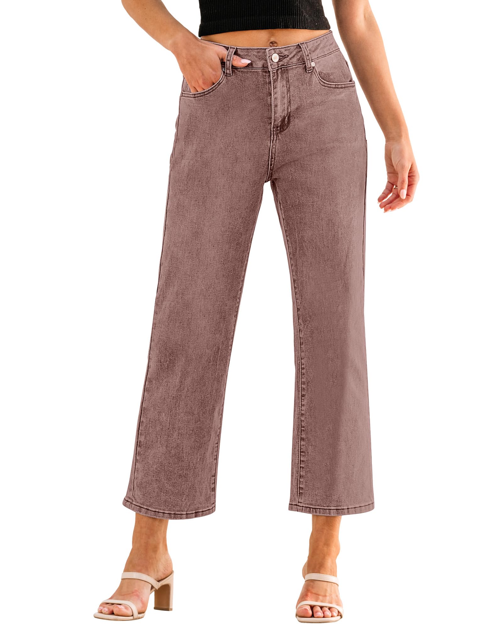 GRAPENT Womens Jeans Straight Leg Pants for Womens Straight Leg ...