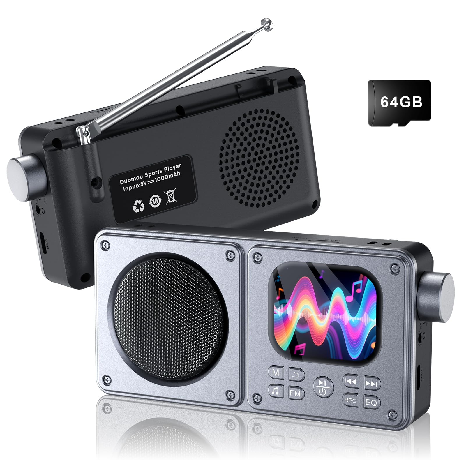 Mua MP3 Player, 64 GB, Expandable Up to 128 GB, Bluetooth 5.3, Portable ...