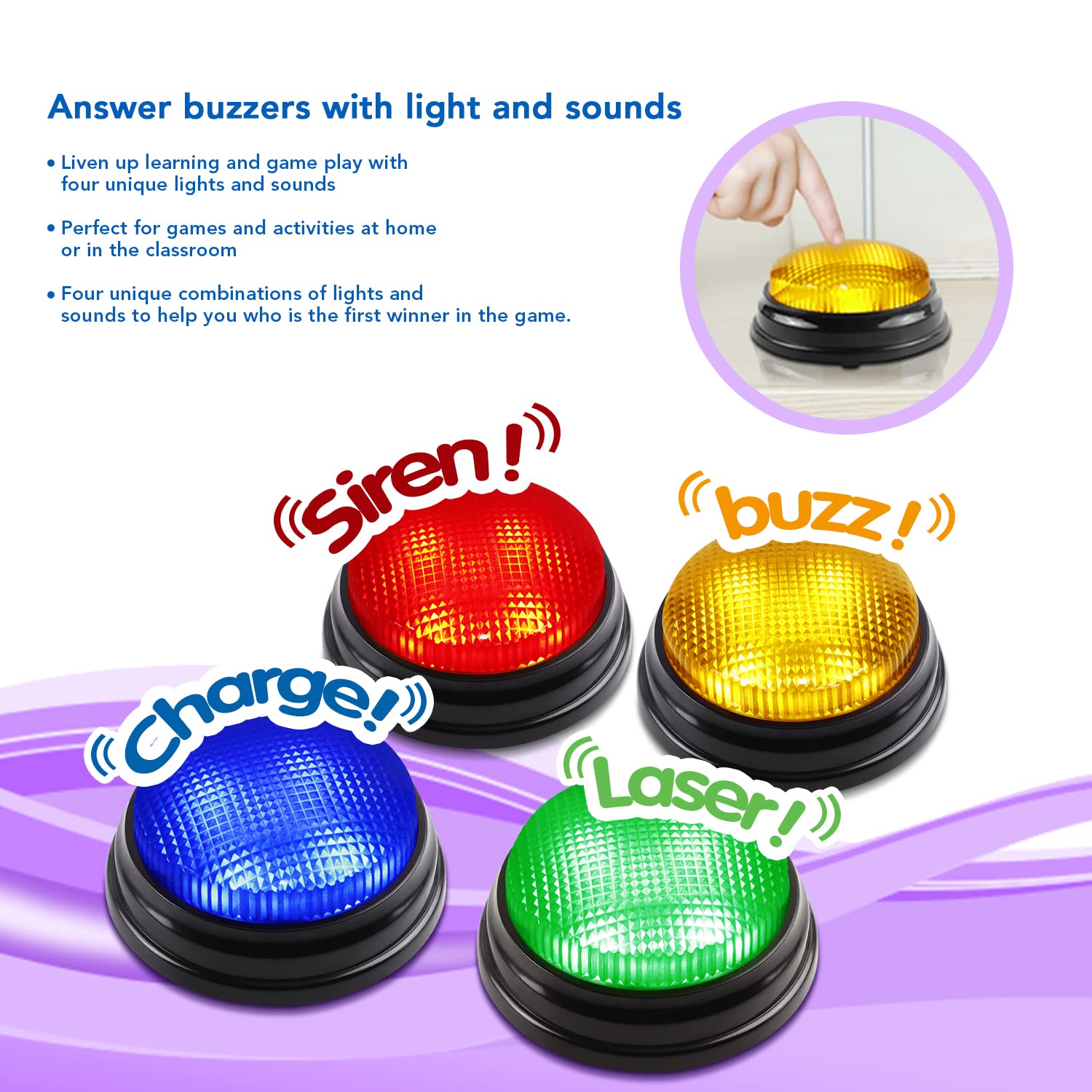 Mua BEAN LIEVE 4-Pack Game Buzzers - Family feud Buzzer with Lights and ...