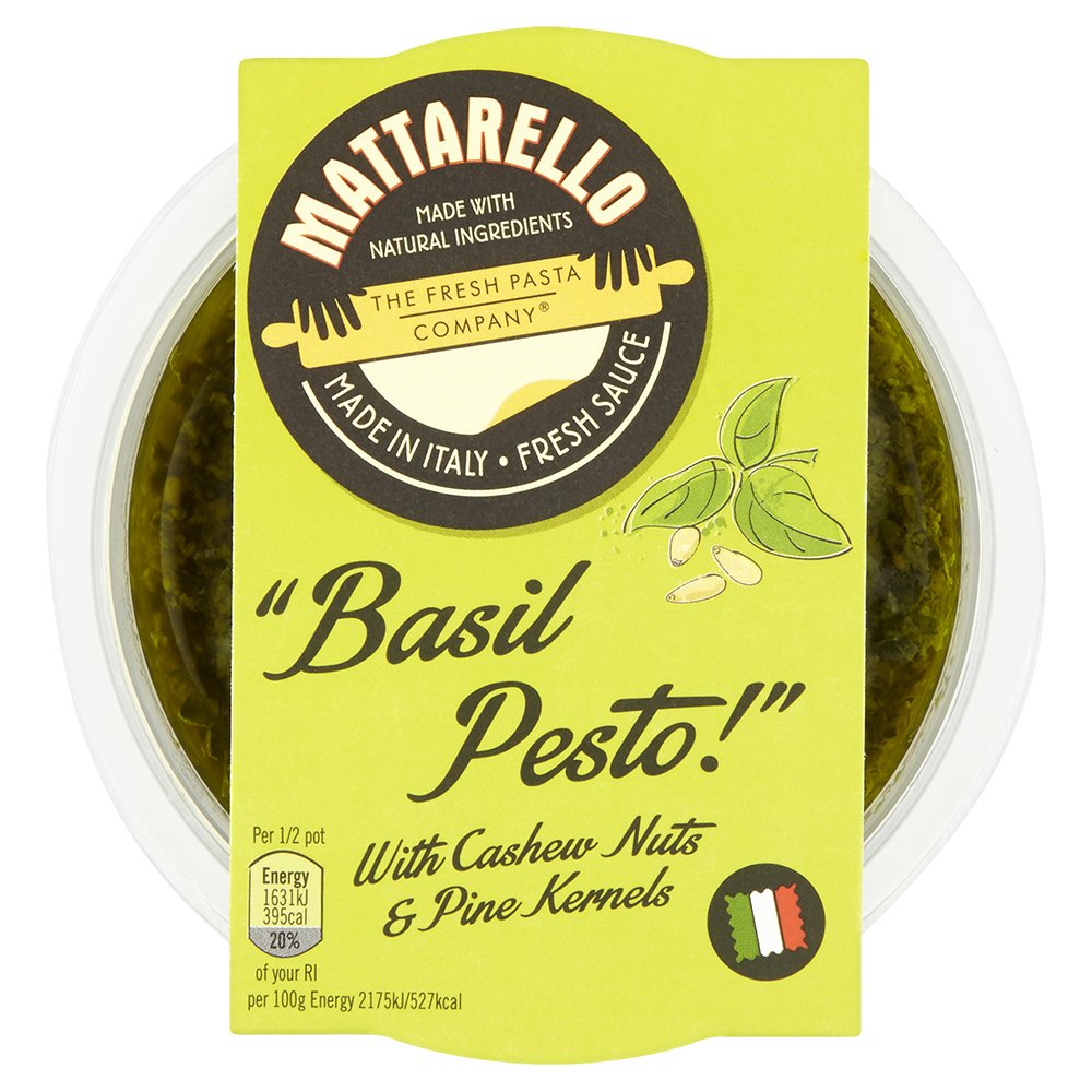 Mattarello by The Fresh Pasta Company Basil Pesto 150 g: Amazon.co.uk ...