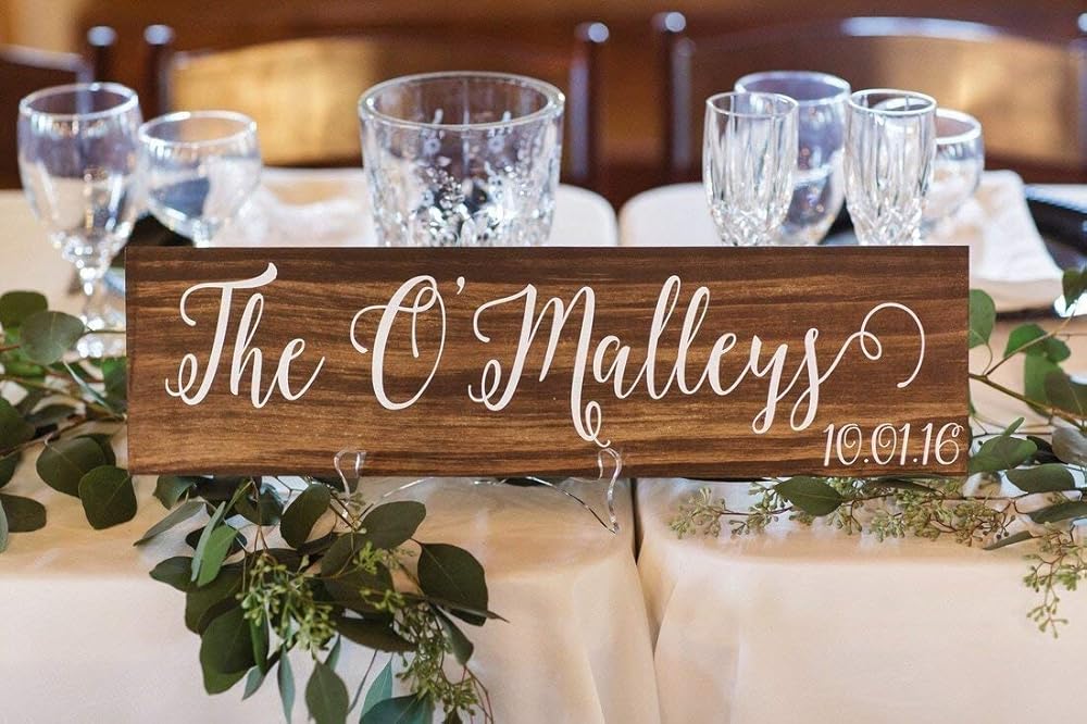 Amazon.com: Last Name Sign with Wedding Date - Personalized Wedding ...