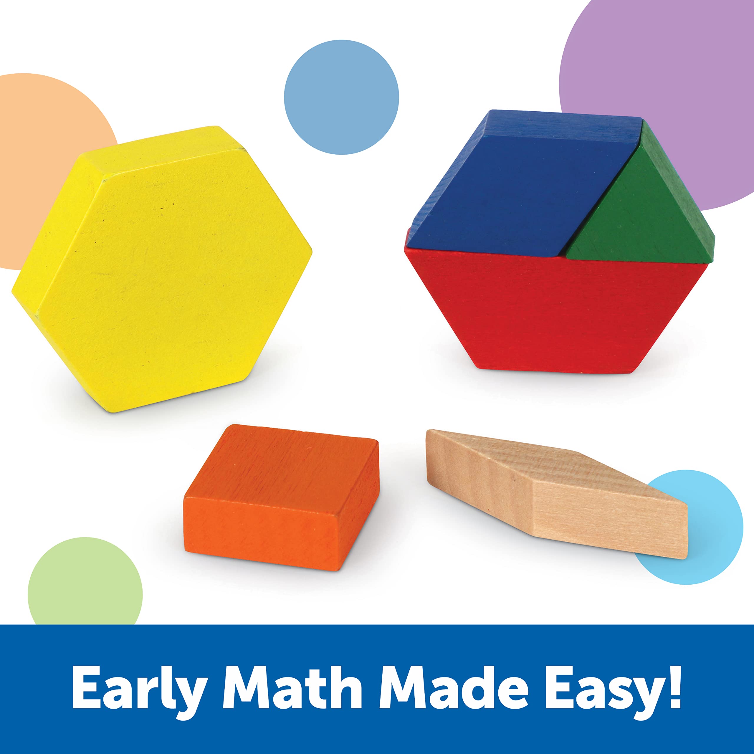 Mua Learning Resources Wooden Pattern Blocks, Early Math Concepts, Set ...
