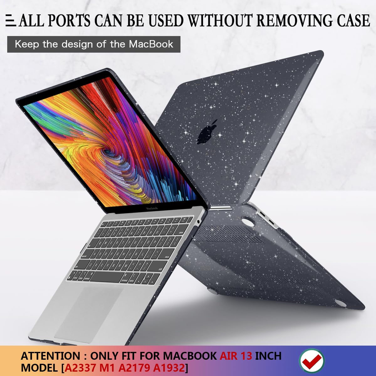 Mua CISSOOK Sparkly Black Star Case for MacBook Air 13 Inch A2337 M1 ...