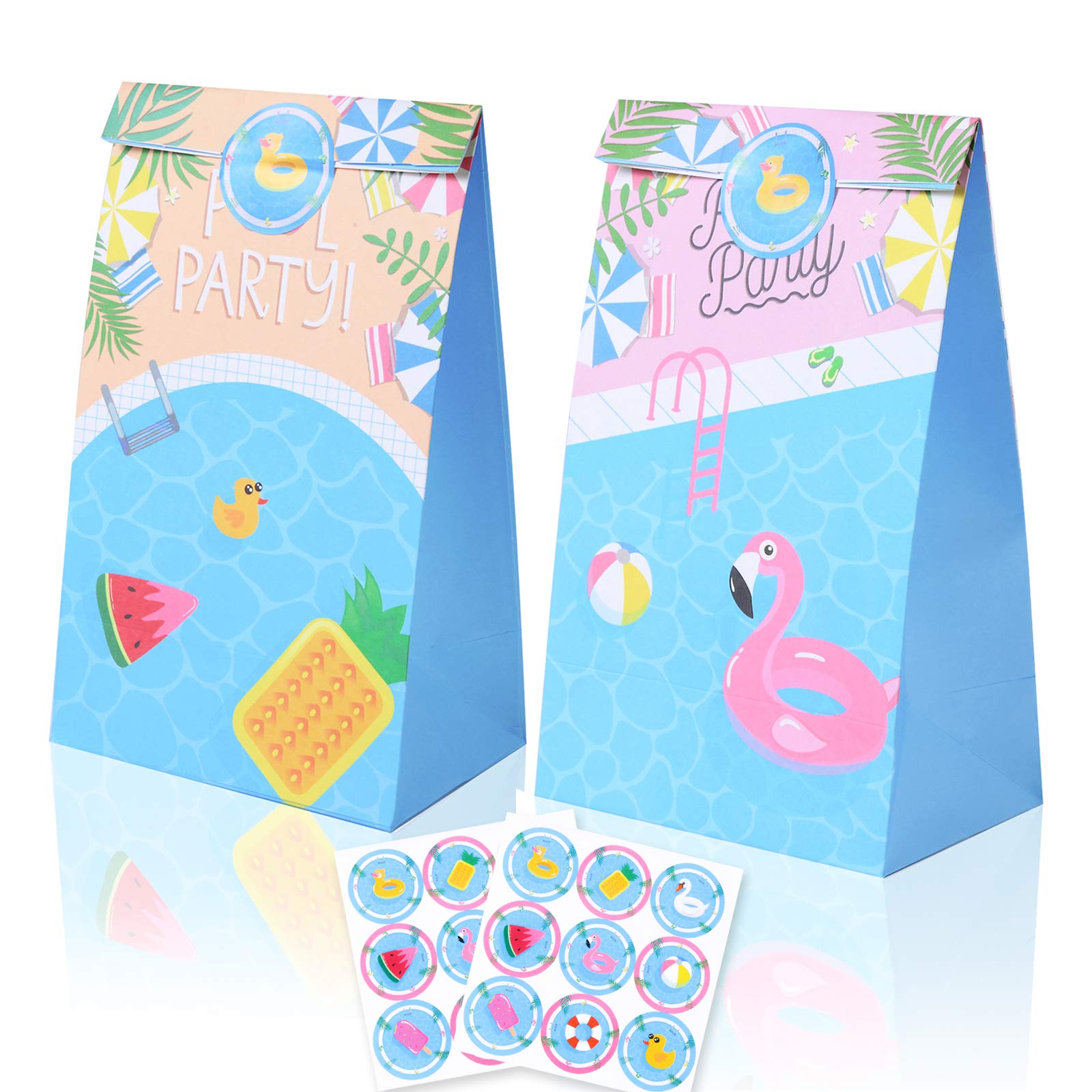 Buy 12PCS Summer Pool Party Bags,Beach Ball Goody Favor Gift Bags,Candy ...