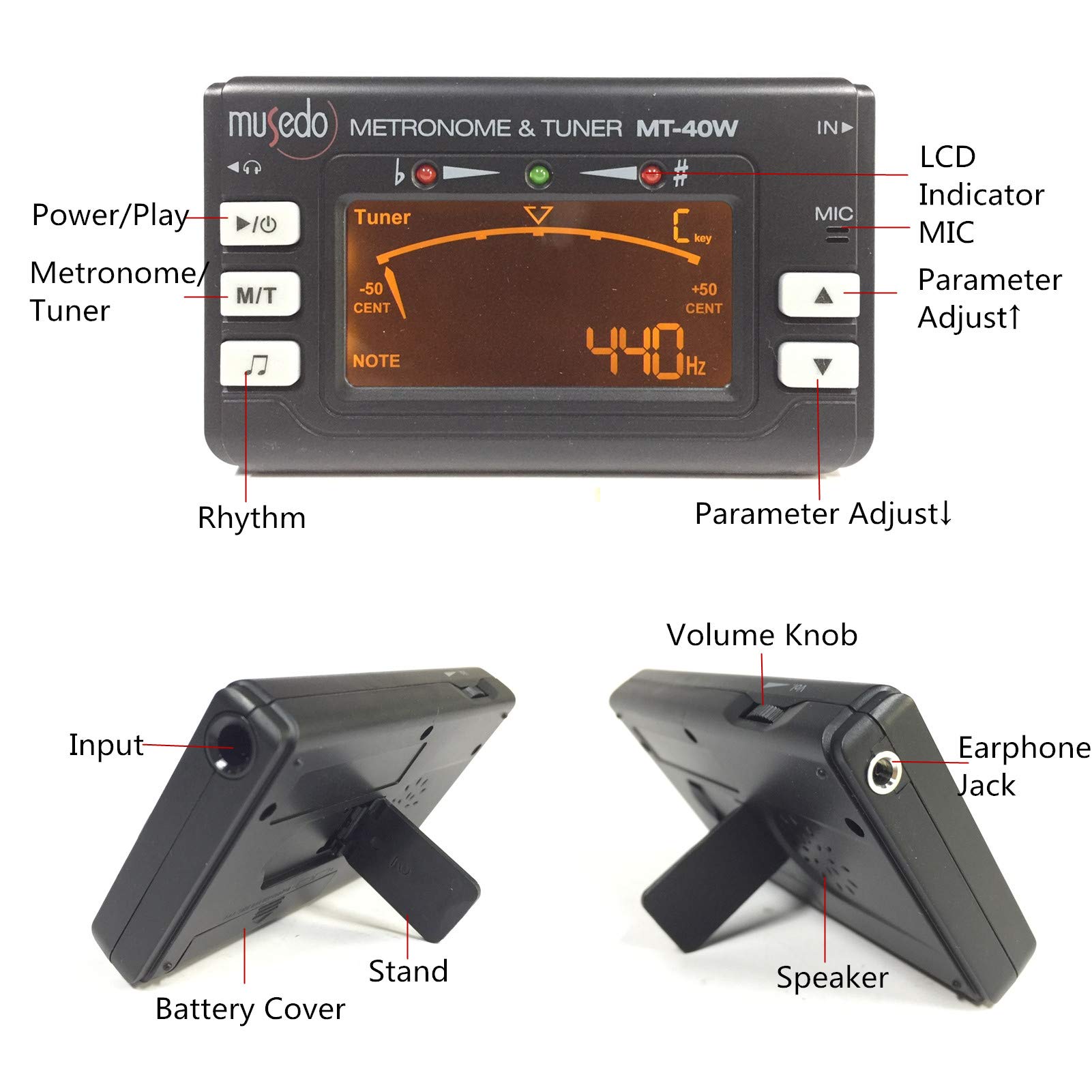 Mua Musedo MT-40W 3-in-1 Digital Wind Instrument Tuner Metronome Tone ...