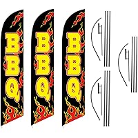 Amazon.com: BBQ Barbecue Restaurant Advertising Feather Flag Kits ...