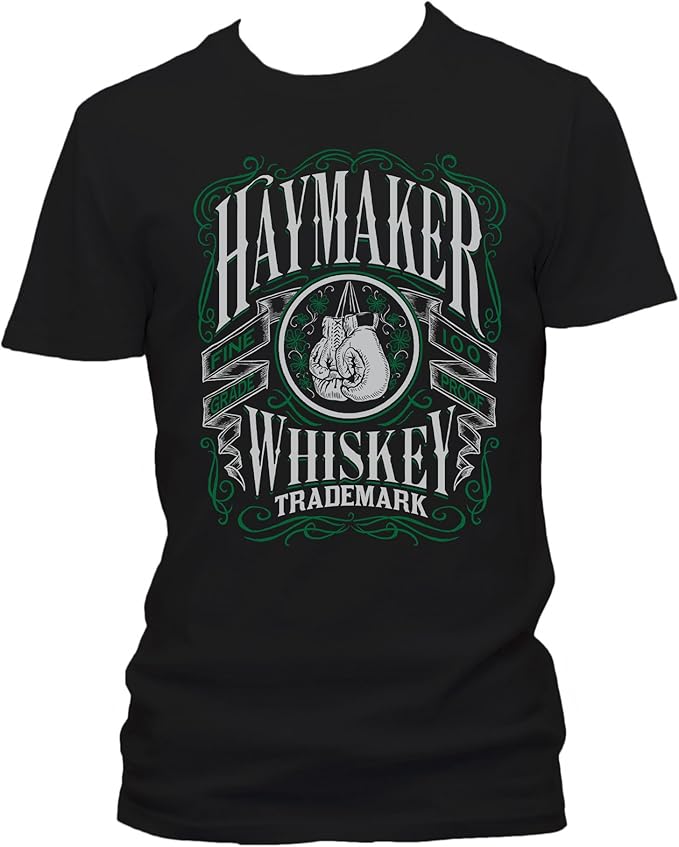 Raxxpurl Haymaker Whiskey Retro Fun Men's T-Shirt: Amazon.co.uk: Clothing