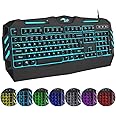 Amazon.com: BAKTH 7 Colors LED Backlit Gaming Keyboard, Mechanical ...