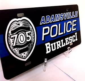 Amazon.com: Police Personalized license plates with Custom Badge and ...