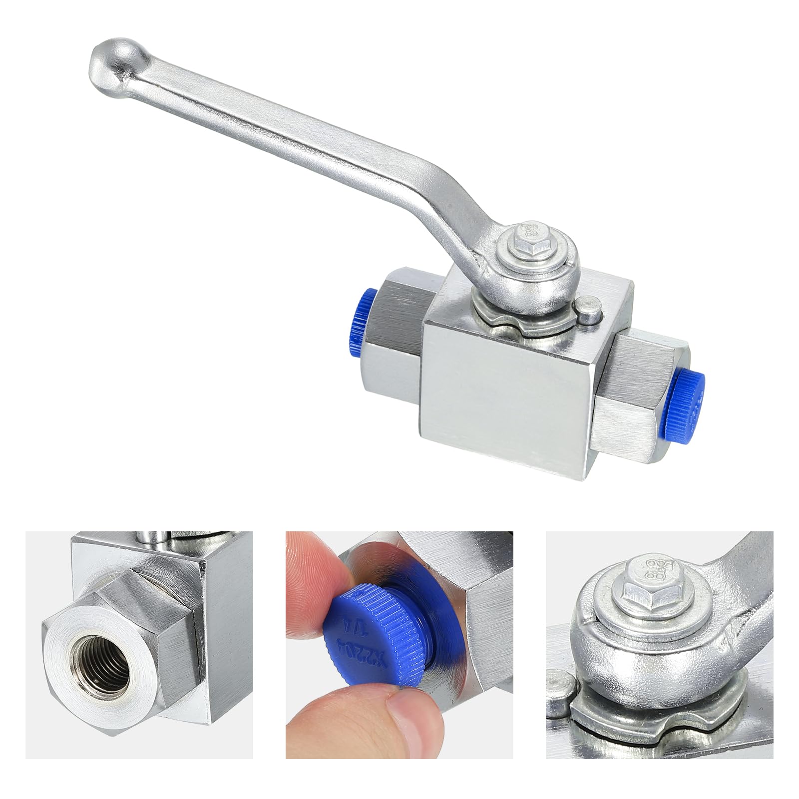 PATIKIL Hydraulic Ball Valve, 2-Way 1/4 Inch NPT Female High Pressure Ball Valve 7250 PSI (50MPa ...