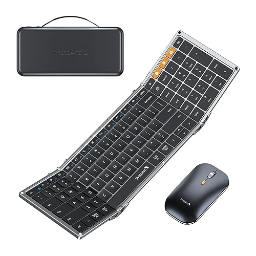 ProtoArc Foldable Keyboard and Mouse, XKM01 True Full-Size Folding ...
