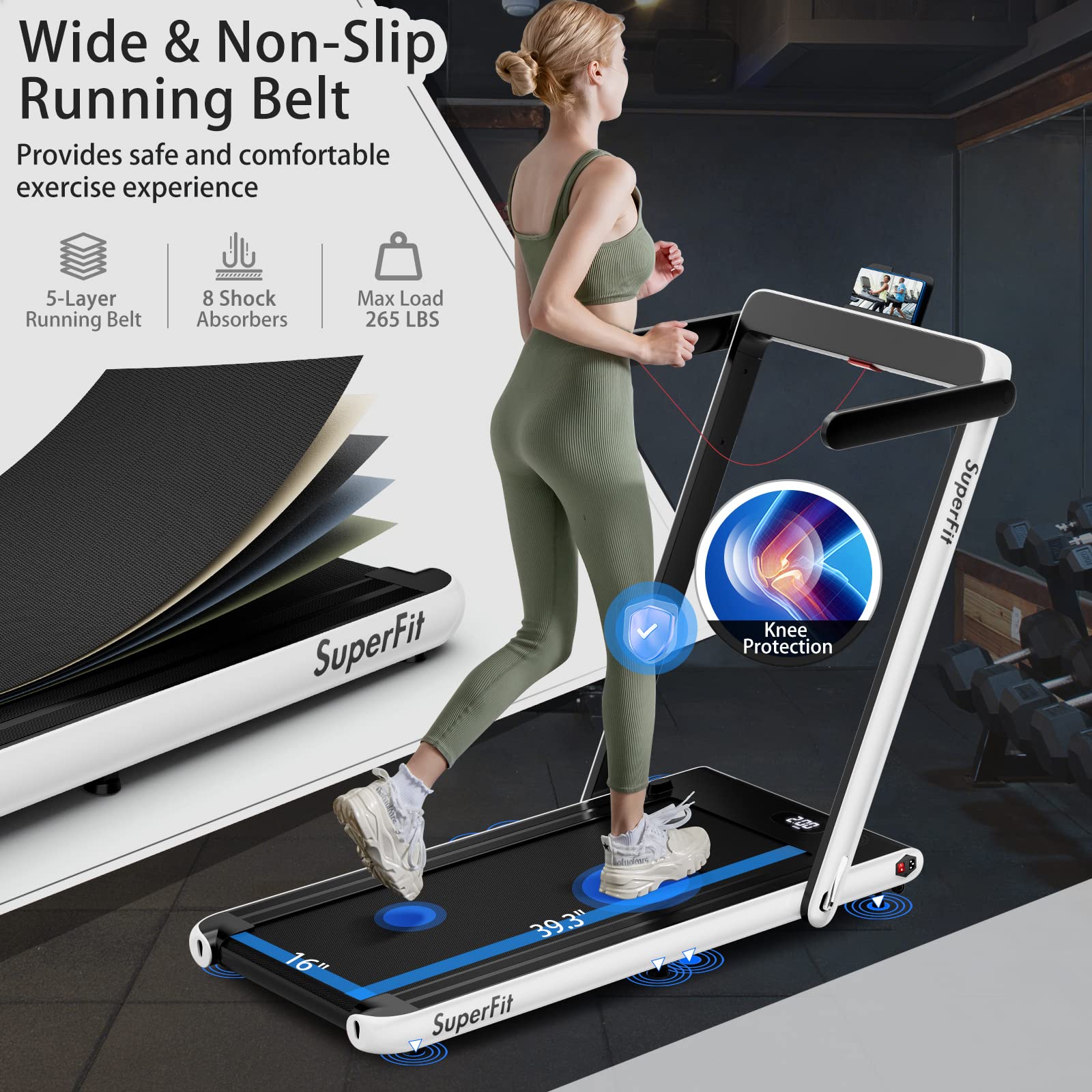 Mua Goplus 2 in 1 Under Desk Treadmill, 2.5HP Superfit Folding ...