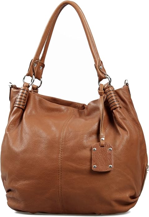Italienische XxL Ledertasche Handtasche Nappa Leder Damentasche cognac ...