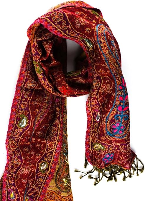 Amazon.com: JousJous Handmade Wool Flowering Beauty Scarf ...