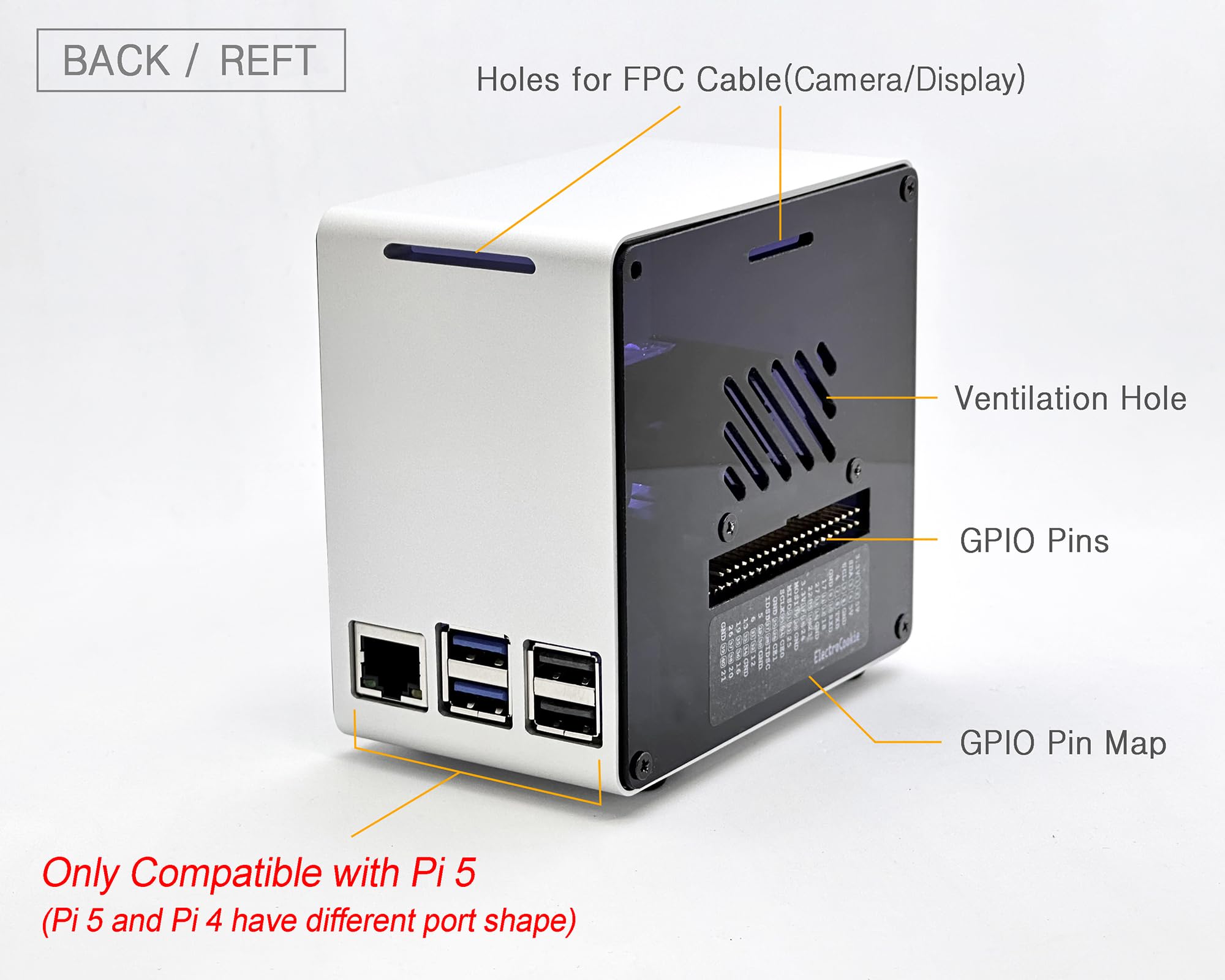 Mua ElectroCookie Raspberry Pi 5 Case Aluminum Mini Tower Case with ...