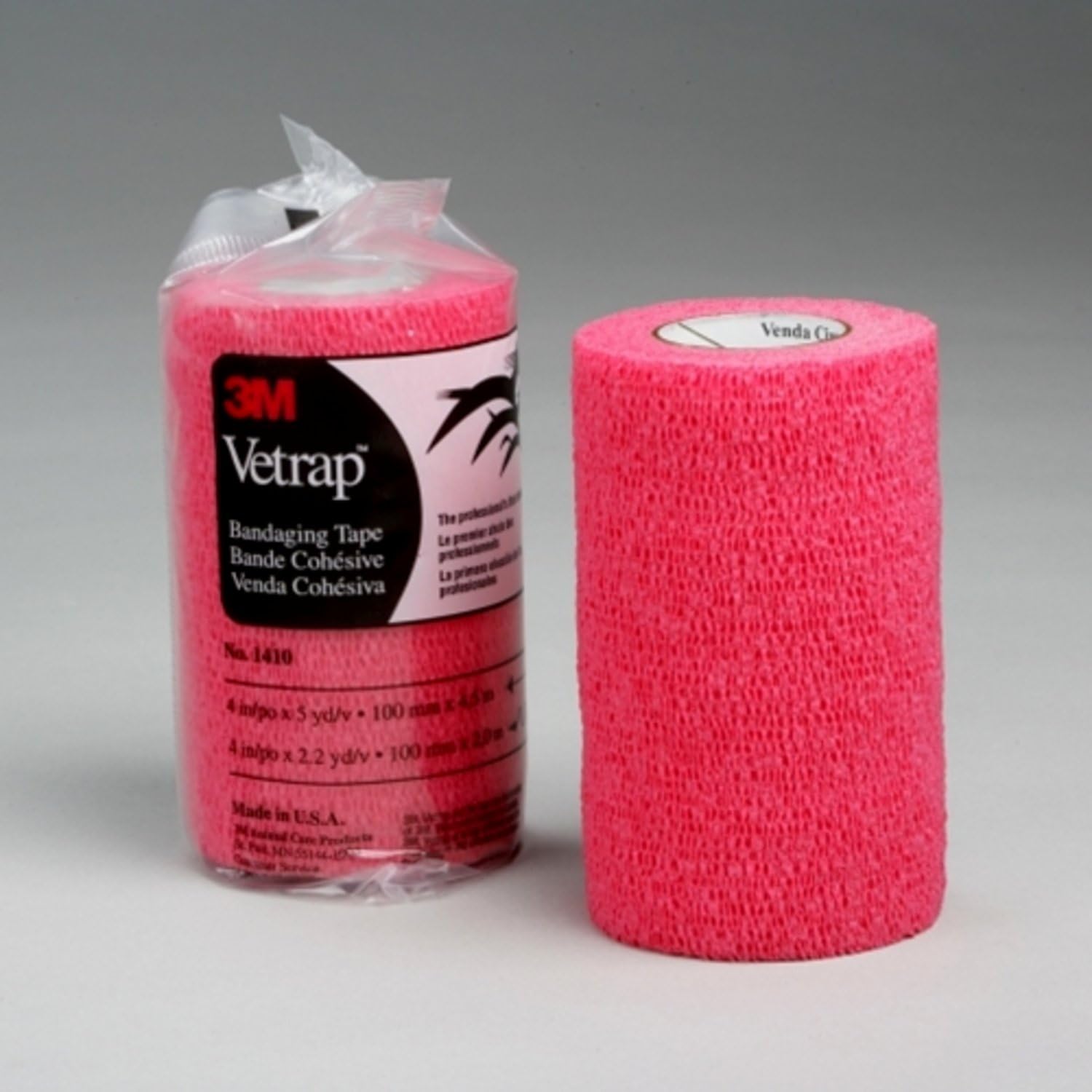 3m Vetrap 10cm x 4.5m. Pack x 4 Bandages. Cohesive Horse Wrap (Red ...