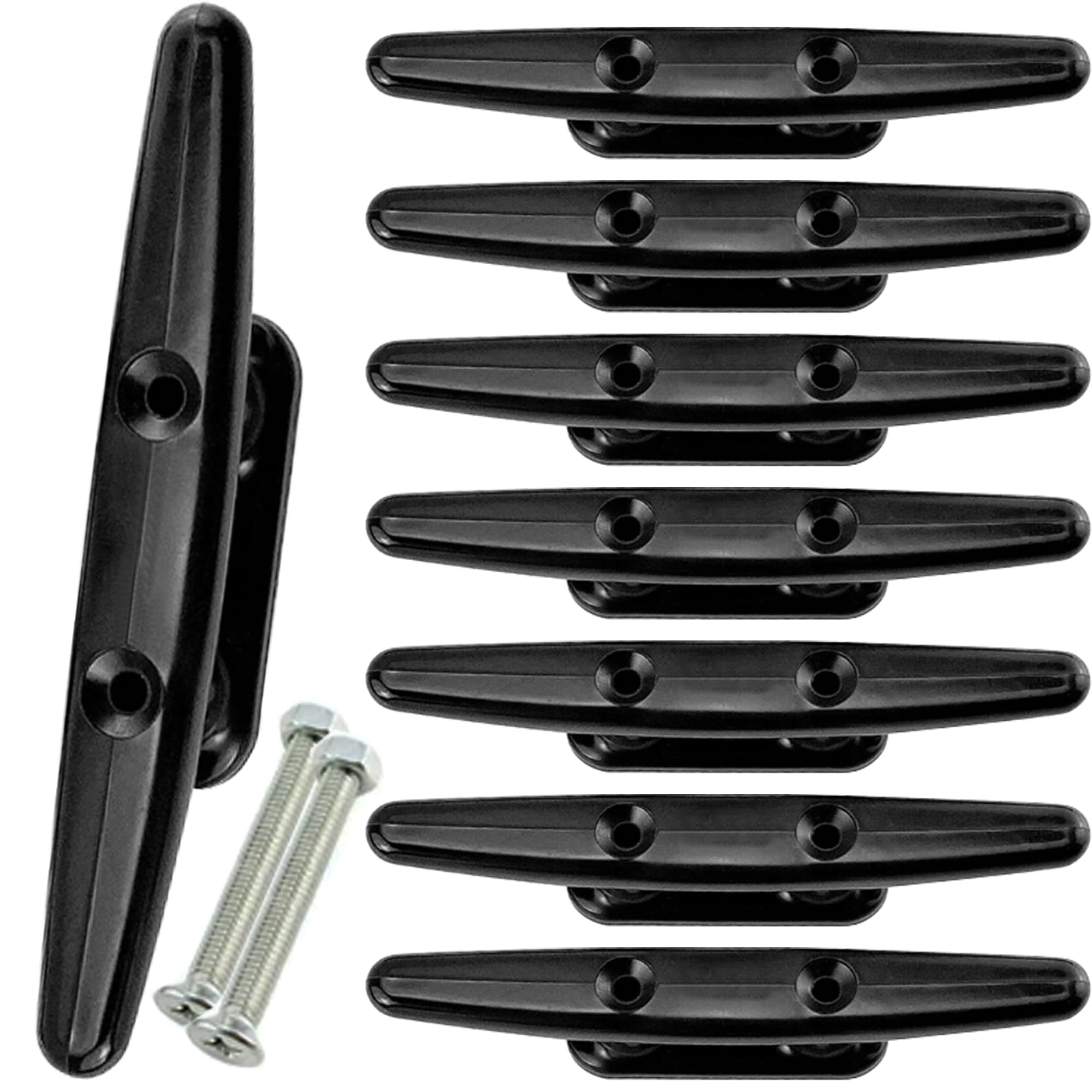 Atom Optics Marine Dock Cleats, 4-8 inch Black Nylon Boat Rope Cleats ...