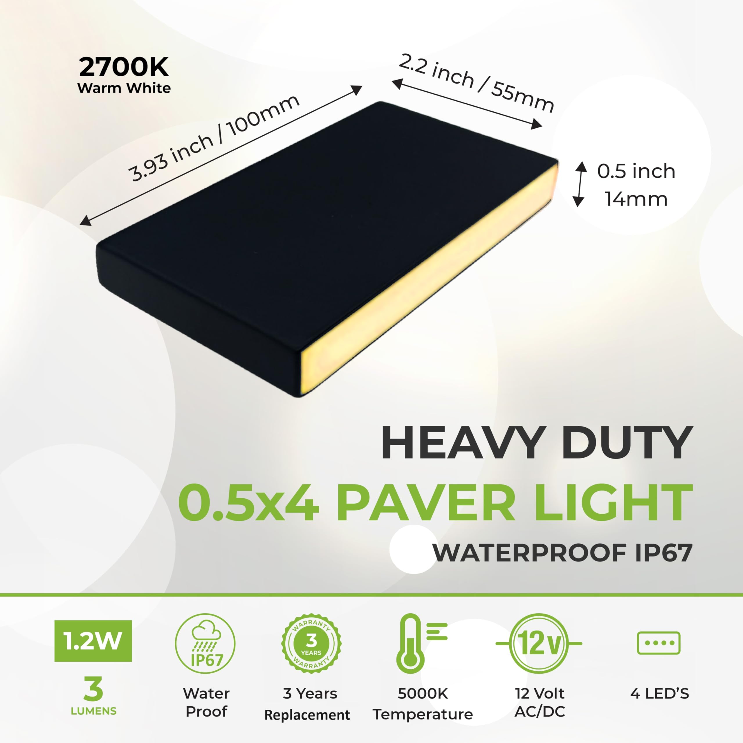 Mua LUMENGY Paver Light Slim 0.5x4 Inch Glare-Free Steel Brick Lighting ...