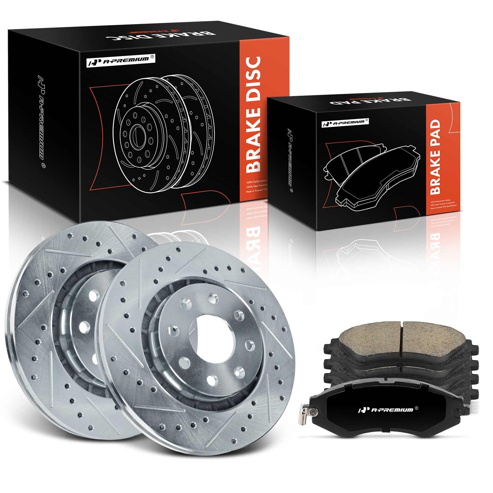 Brake Disc Rotors And Pads PM Auto Set Of 6 Front 256mm Brake Disc ...