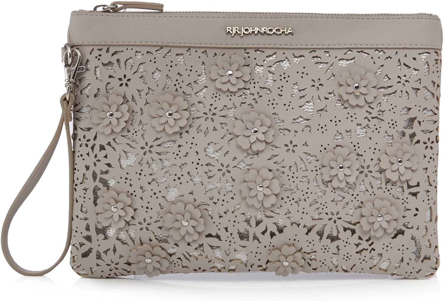 Rjr.John Rocha Womens Grey Floral Laser Cut Clutch Bag: Amazon.co.uk ...