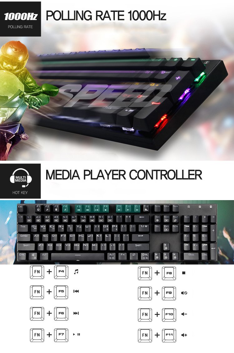 Mua ABKO HACKER K640 Mechanical Keyboard Rainbow LED (Blue Axis)/Eng ...