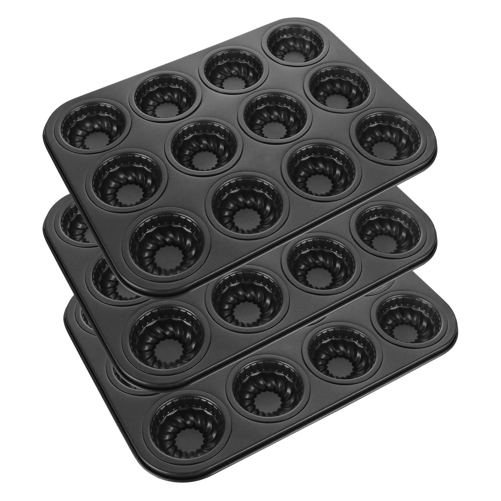 GBACHOOSE Mini Bndt Cake Pan, 3PCS 12-Cavity Mini Fluted Tube Cake Pan ...