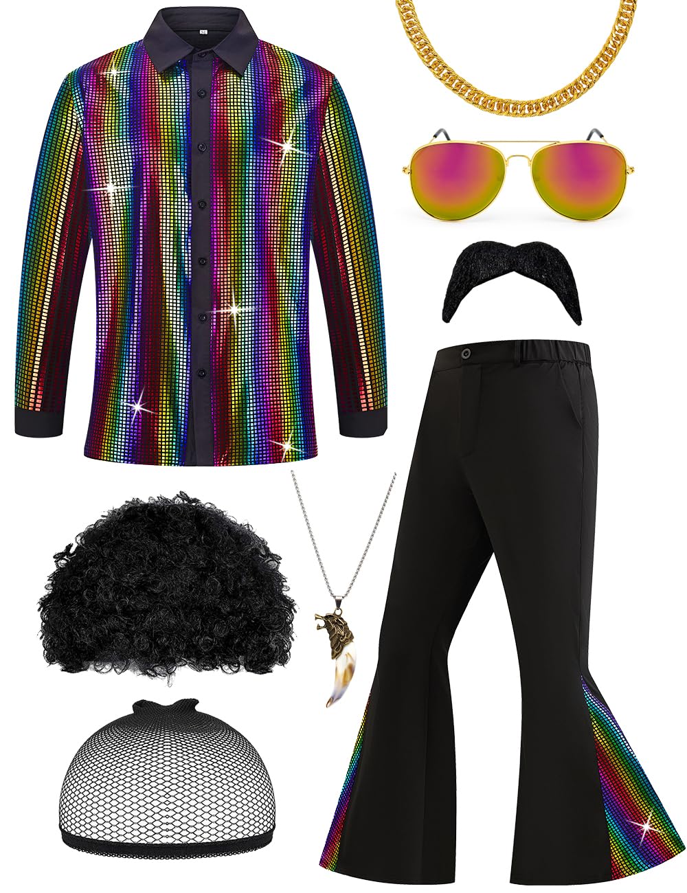 Disco Outfit Men 70s Costume Men 70s Disco Outfit For Men With Shirts