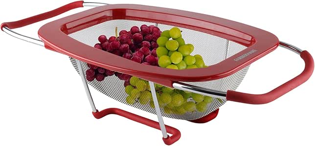 Amazon.com: Farberware Expandable Colander/Strainer, Red: Kitchen & Dining