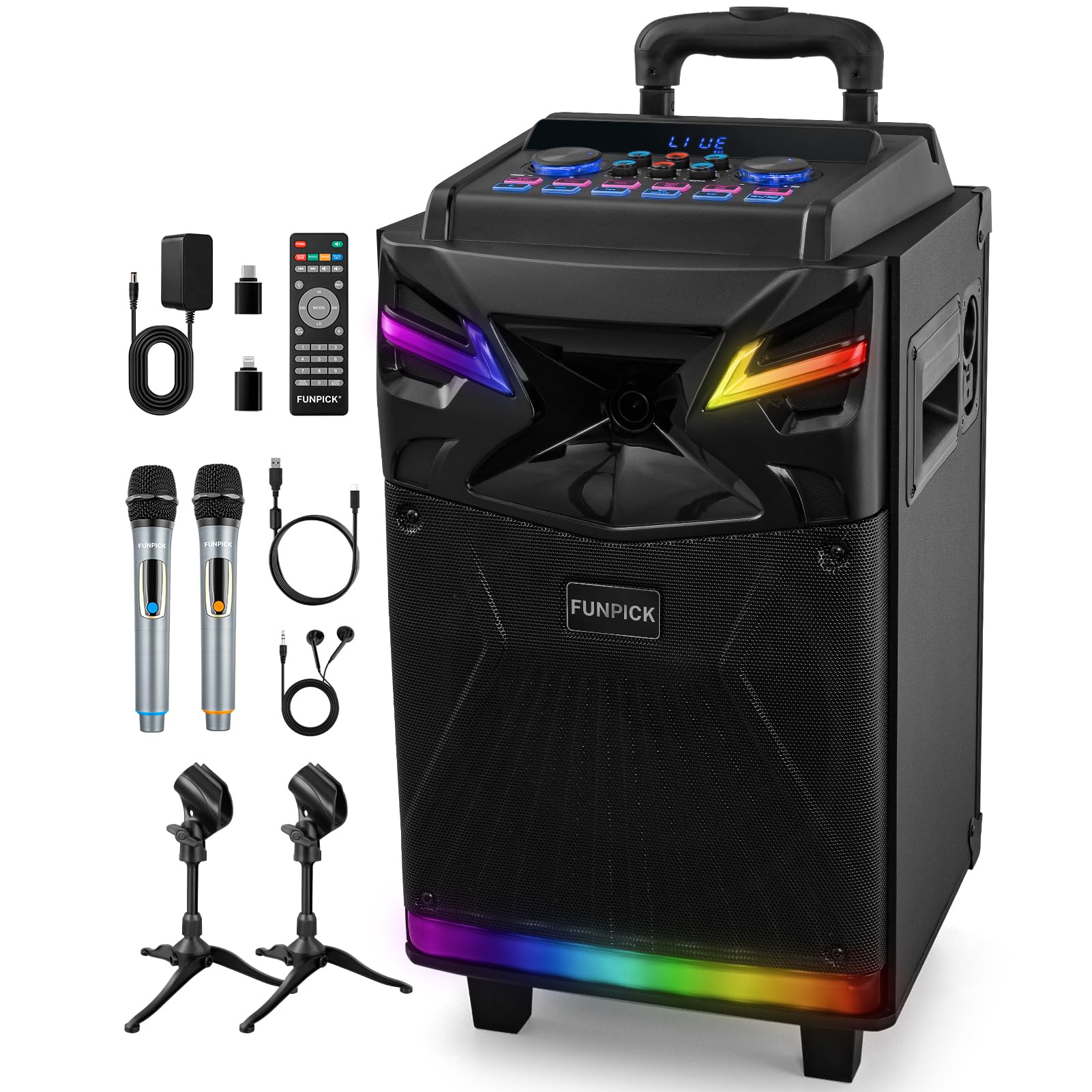 Mua FUNPICK DSP Karaoke Machine with 2 Wireless mics for Adults, 10 ...