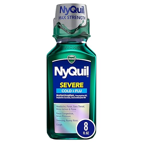 Vicks NyQuil SEVERE Cold and Flu Relief Liquid Medicine, Maximum ...