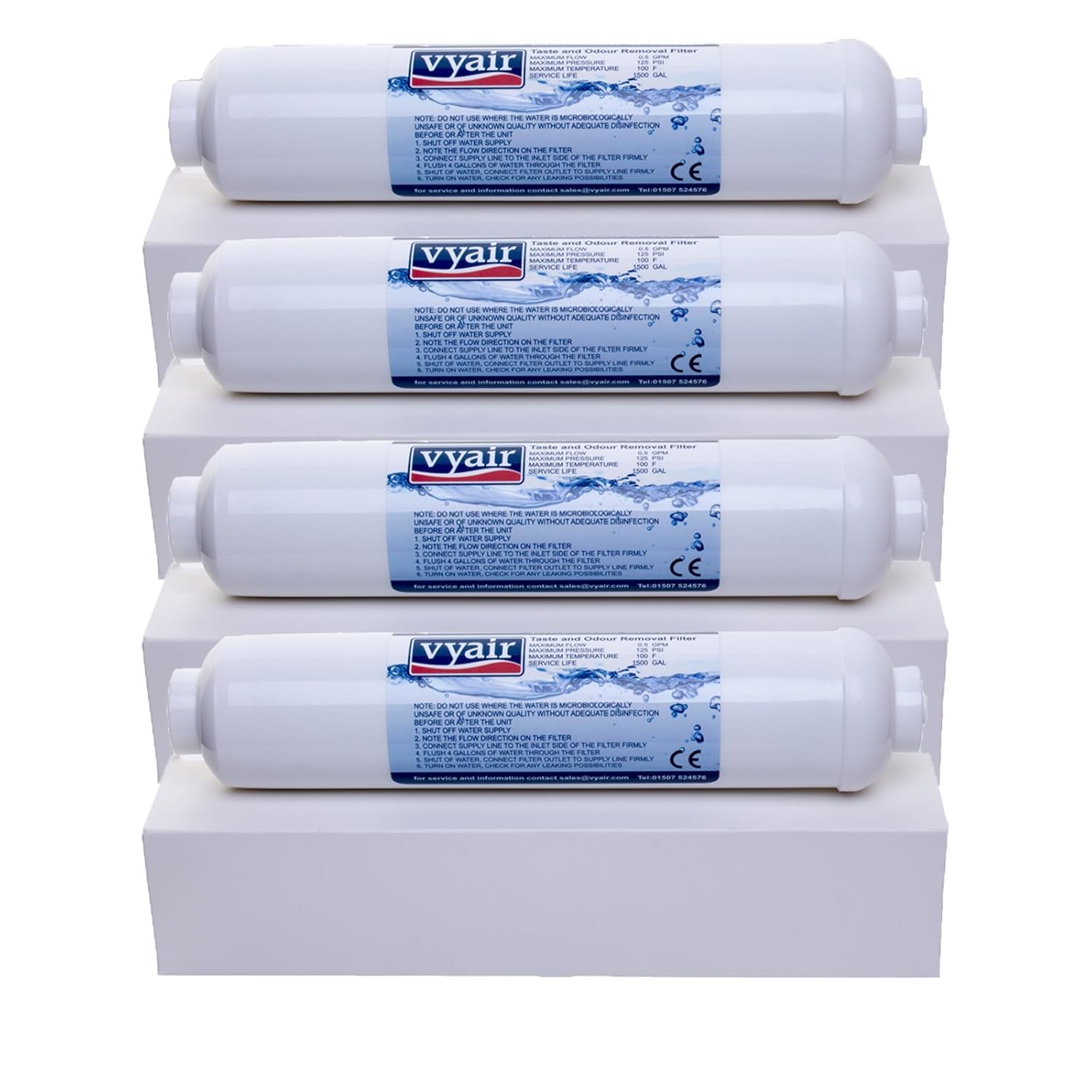 VYAIR 4 x 2000712 Universal In-Line Water Filter Cartrridge to fit B&Q ...