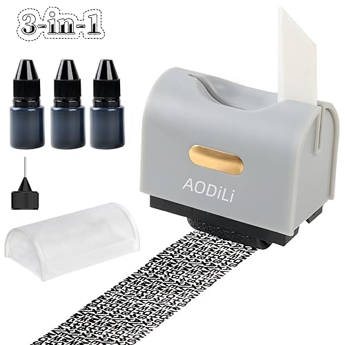 3Pack Refill Inks-Identity Theft Protection Roller Stamp,AODILI ...