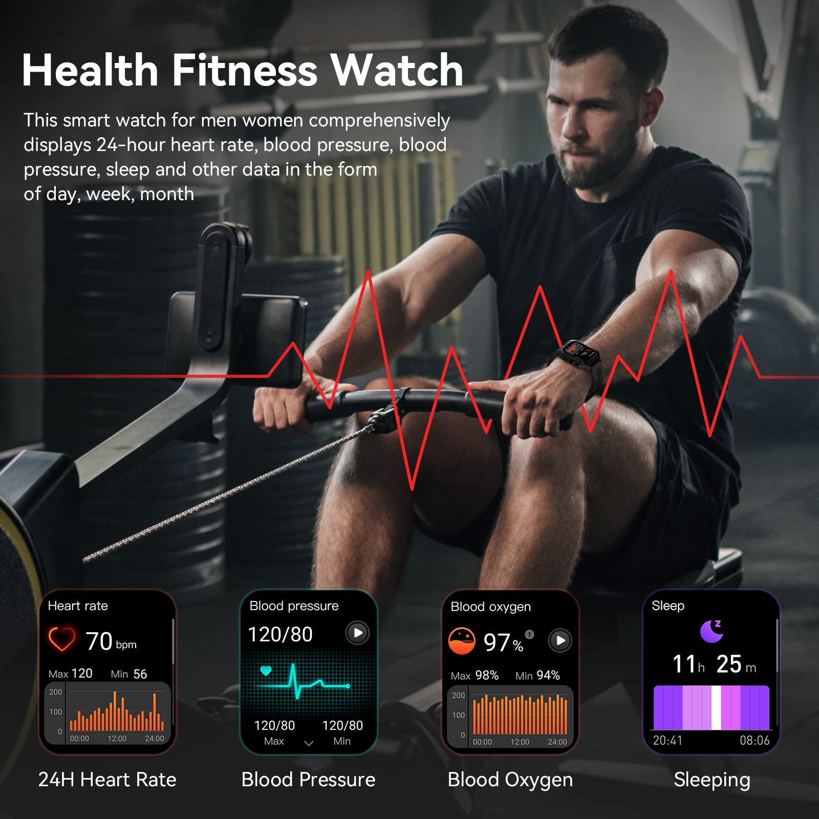 Mua AMAZTIM Smart Watch, 60 Days Extra-Long Battery, 50M Waterproof ...