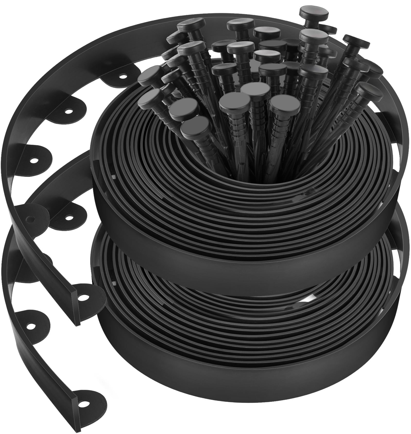 JAZIPO Landscape Edging Border 2.2 Inch Tall 60 FT with 60 PCS Spikes ...