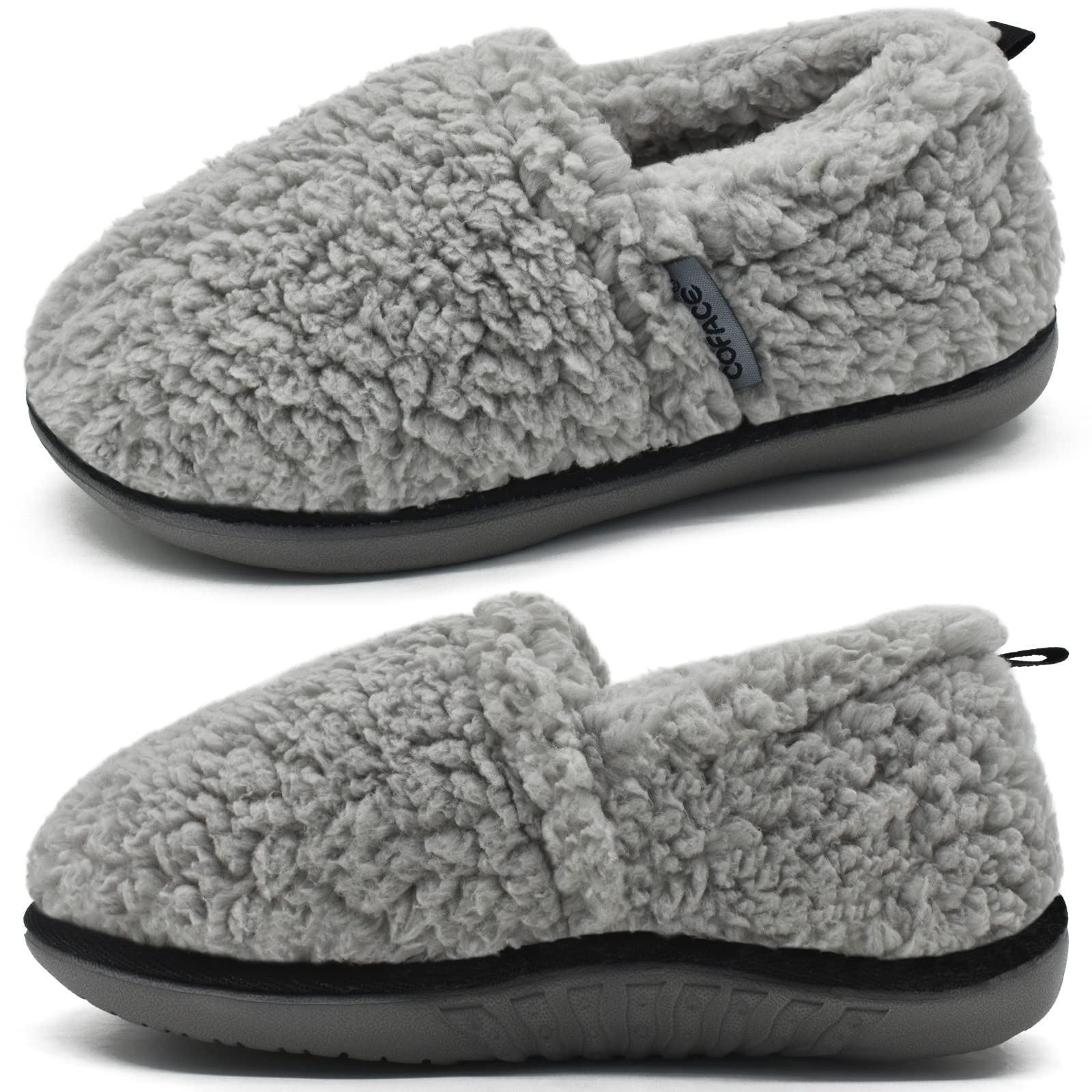 COFACE Womens Slippers Fuzzy Fluff Memory Foam Soft Plush Sherpa Fleece Lined House Slipper For ...