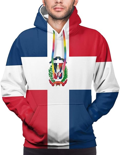 QUEMIN Sudadera con Capucha para Hombre Bandera de República Dominicana ...