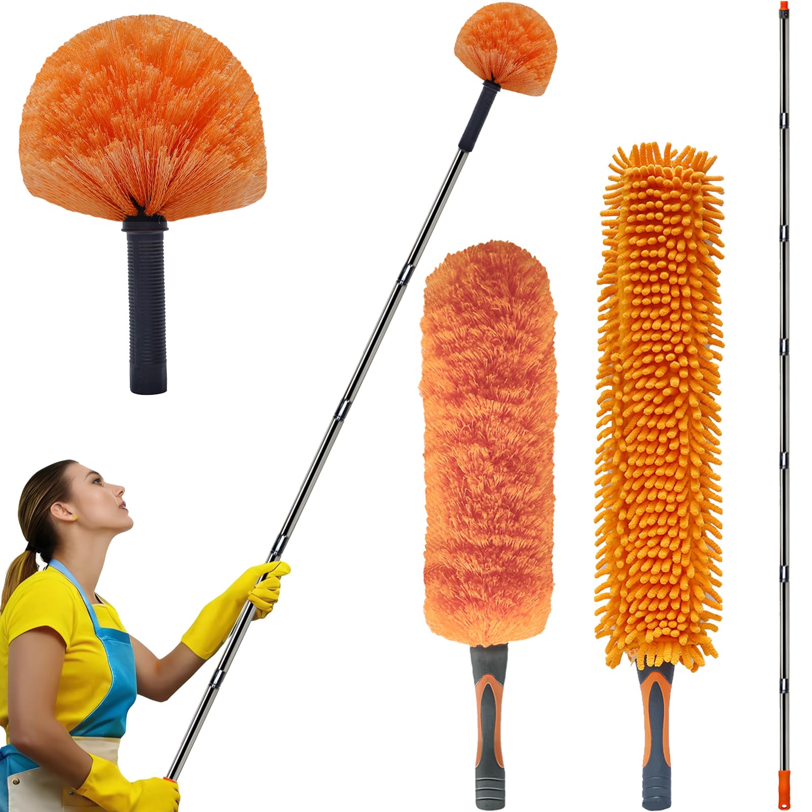 Toromp 20 Feet High Reach Duster Kit with 3-13ft Detachable Pole//High ...
