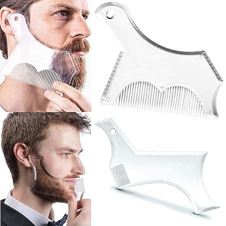 Amazon.com : 2PCS Men's Beard Shaping Tool Template, Beard Guide Shaper ...