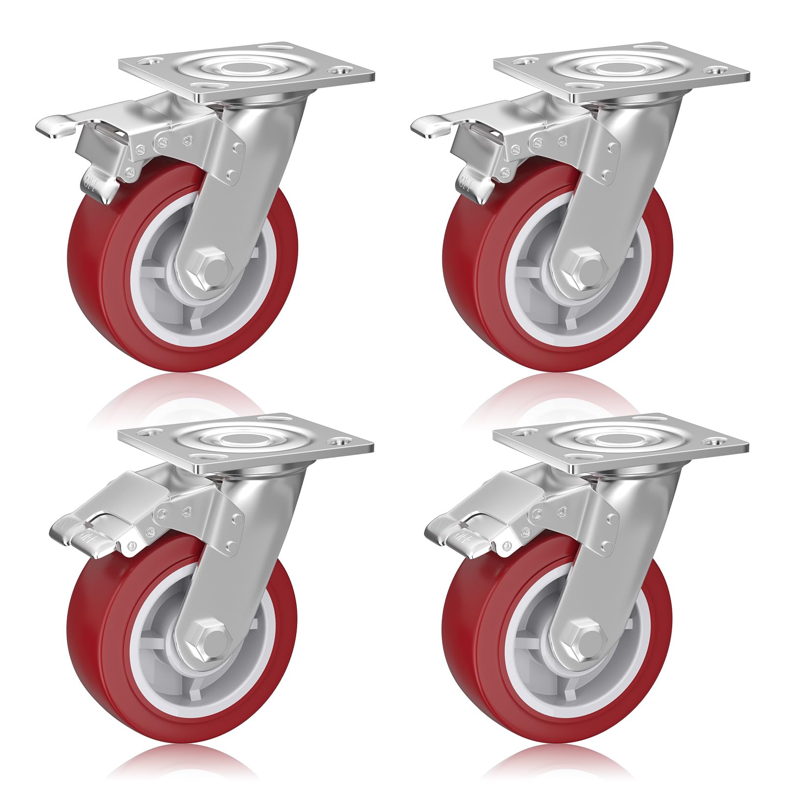 Mua 6 Inch Caster Wheels, Casters Set of 4 Heavy Duty - Swivel Casters ...