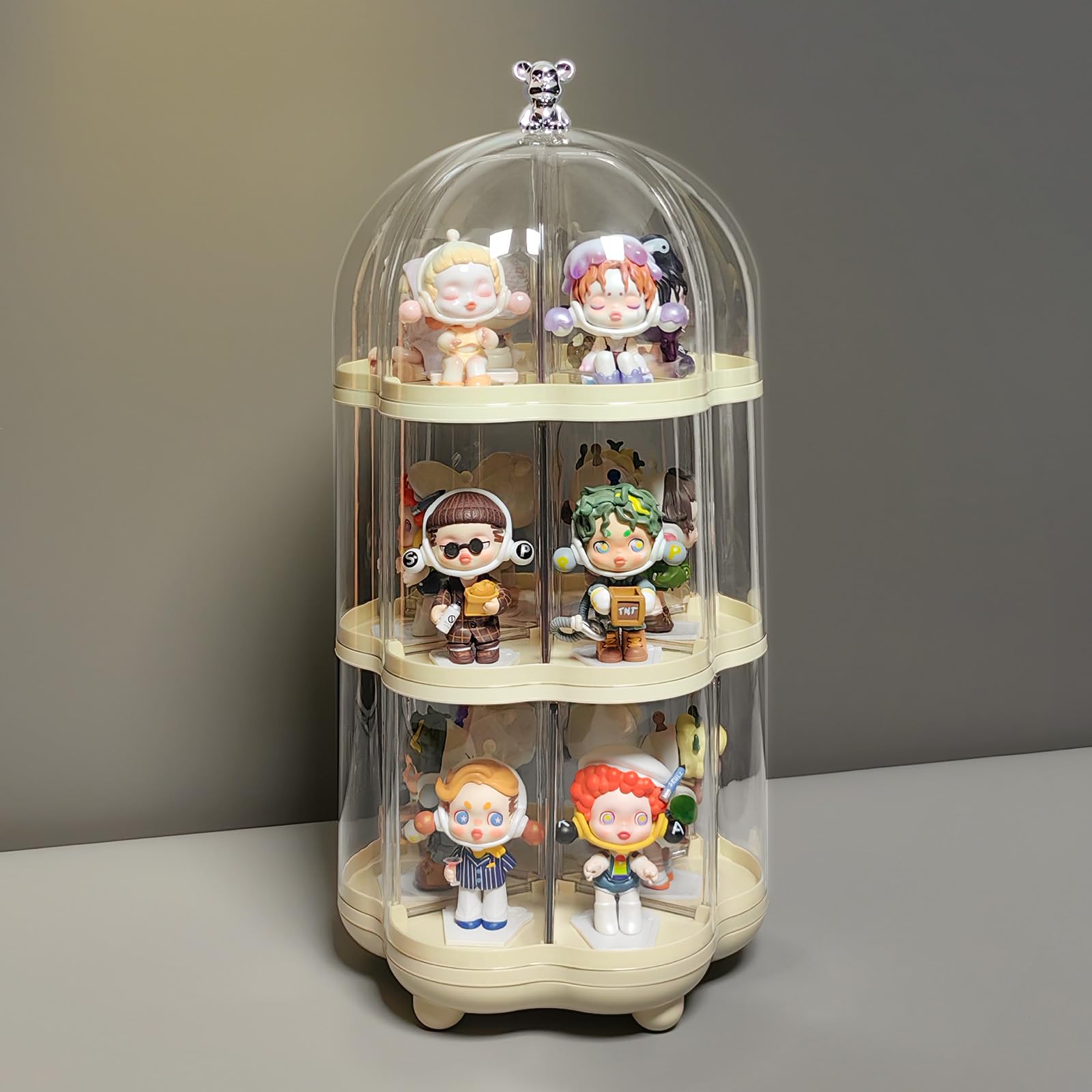 Lotheove Transparent Doll Display Box, Doll Display Stand for Pop Mart ...