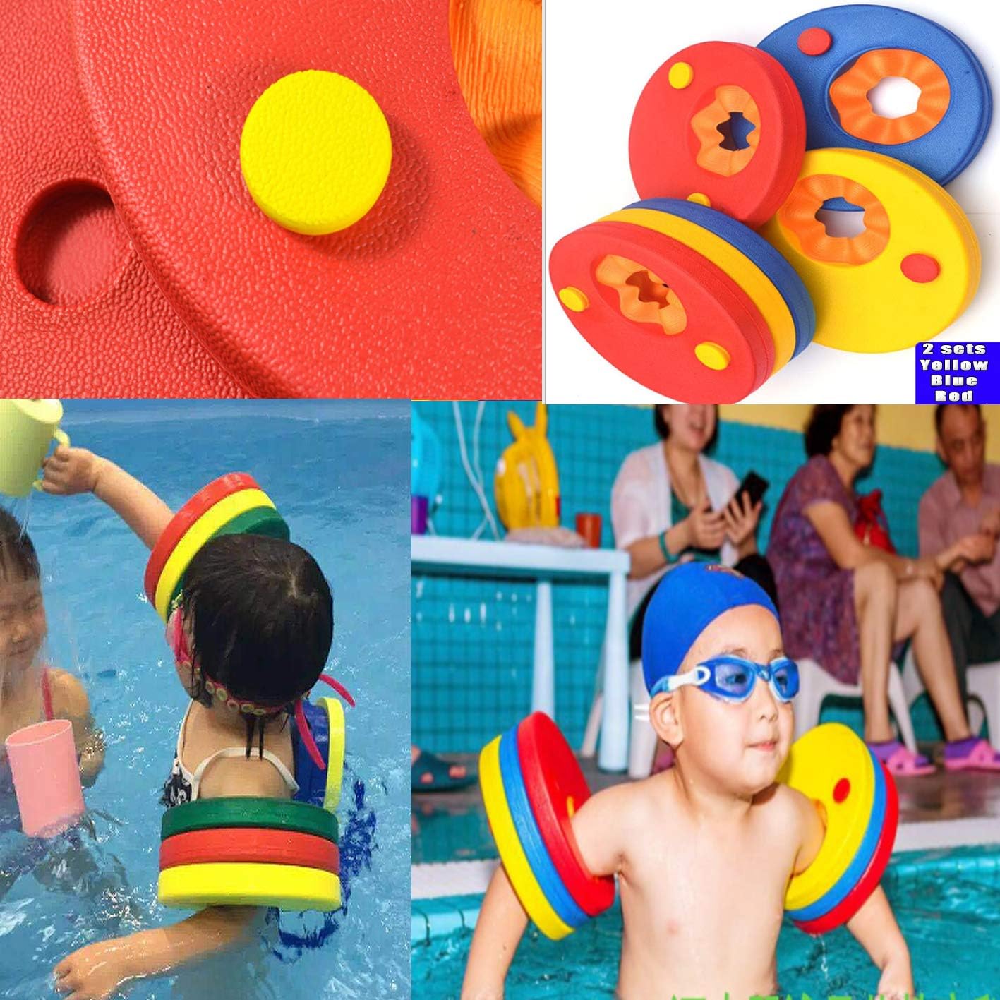 EVA Foam Swim Arm Band Float Aid Discs 6 pc Set for Kids Boys Girls ...