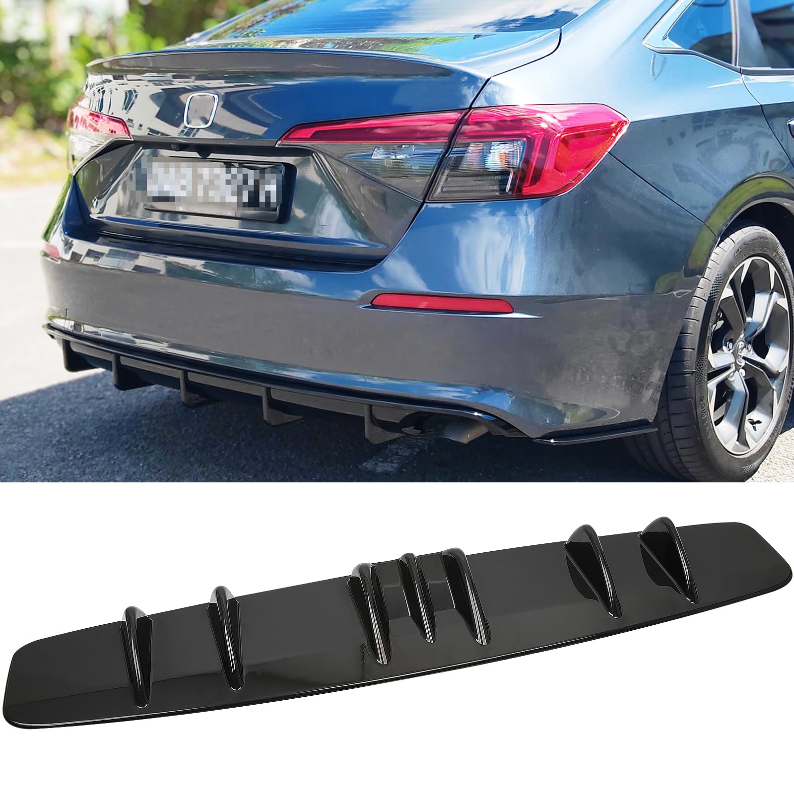 DREAMOTOR 33" Car Rear Bumper Lip, Universal Rear Diffuser Shark Fin ...